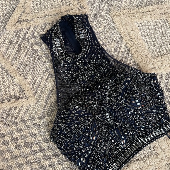 Splash | Dresses | Splash Prom Dress By Landa Navy Blue 2piece Formal ...